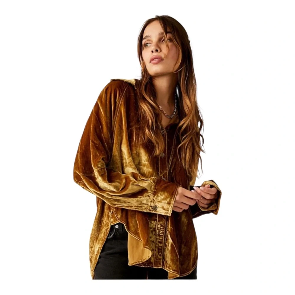We The Free | Tops | We The Free Velvet Buttonup Tunic Night Skies Xl ...